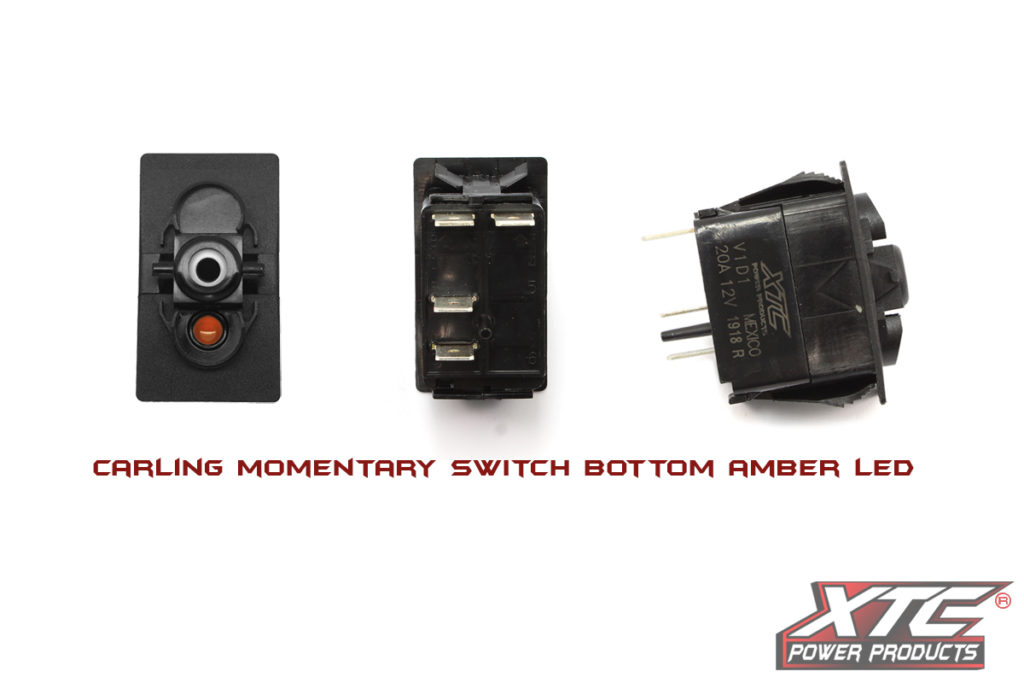 (ON)-OFF SPST Momentary Rocker Switch with Amber Bottom LED - XTC Power ...